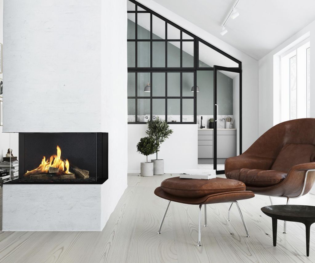 Built-in gas fireplace